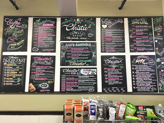 This colorful chalkboard menu isn't just a list—it's a roadmap to happiness, with each item promising a different journey for your taste buds.