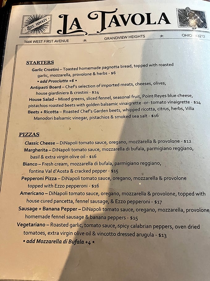 A menu that reads like an Italian grandmother's greatest hits—no molecular gastronomy, just dishes that have earned their place at the table.