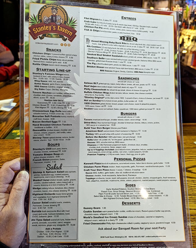 A menu that reads like a love letter to American comfort food. Decision paralysis has never been so delicious.