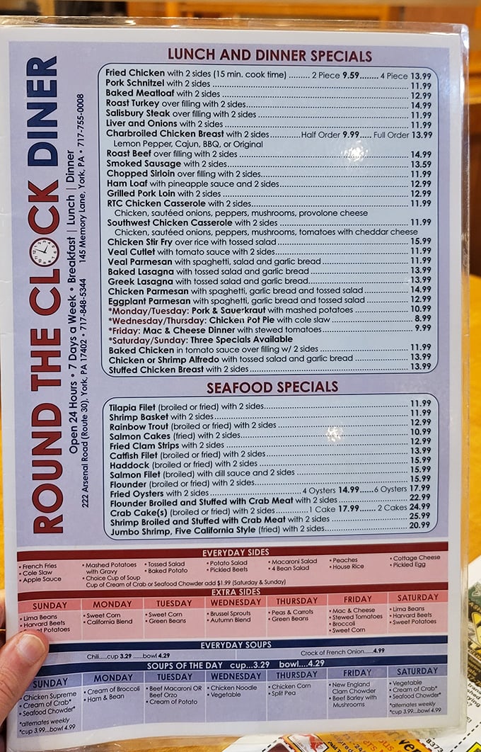 This isn't just a menu—it's a roadmap to happiness. From seafood to comfort classics, decision paralysis has never been so delicious.