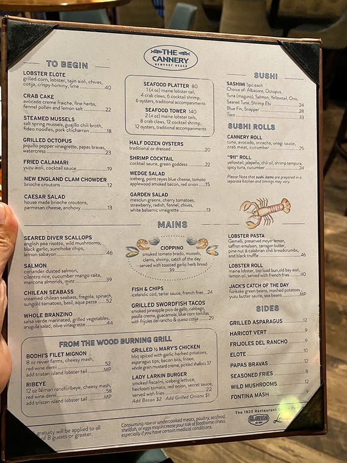 A menu that reads like a love letter to the ocean - where decisions aren't just difficult, they're deliciously impossible.