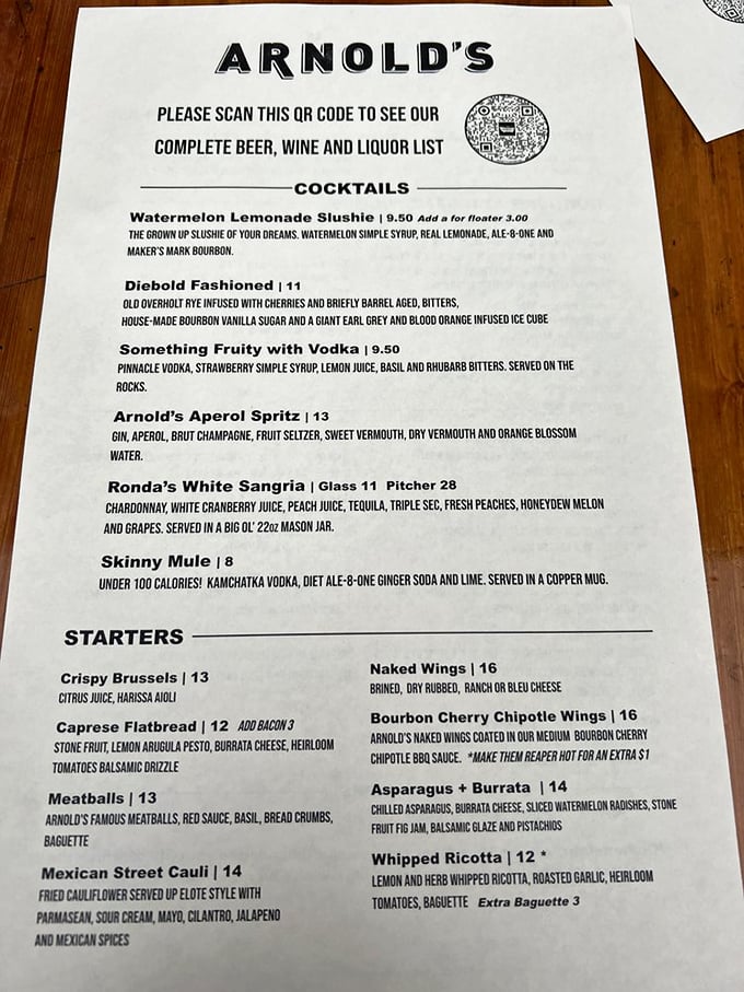 The menu reads like a love letter to both tradition and innovation. Those cocktail names alone are worth the visit!