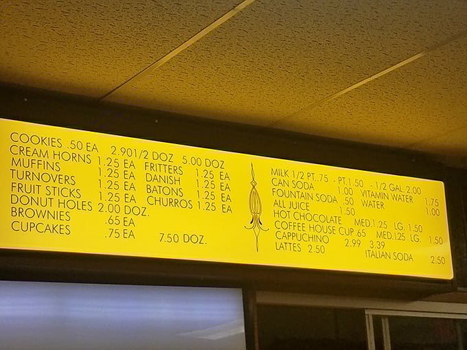 This glowing menu board is like the Rosetta Stone of deliciousness—simple, illuminating, and worthy of serious scholarly study.
