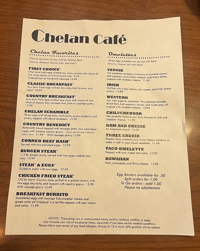 This menu isn't just a list of options—it's a roadmap to happiness. The Country Benedict calls to you like a siren song from the sea of breakfast possibilities.