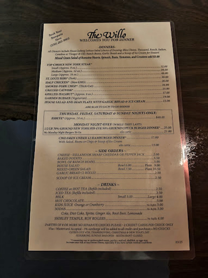 The menu reads like a love letter to simplicity—no foam, no deconstruction, just straightforward promises of meaty satisfaction.