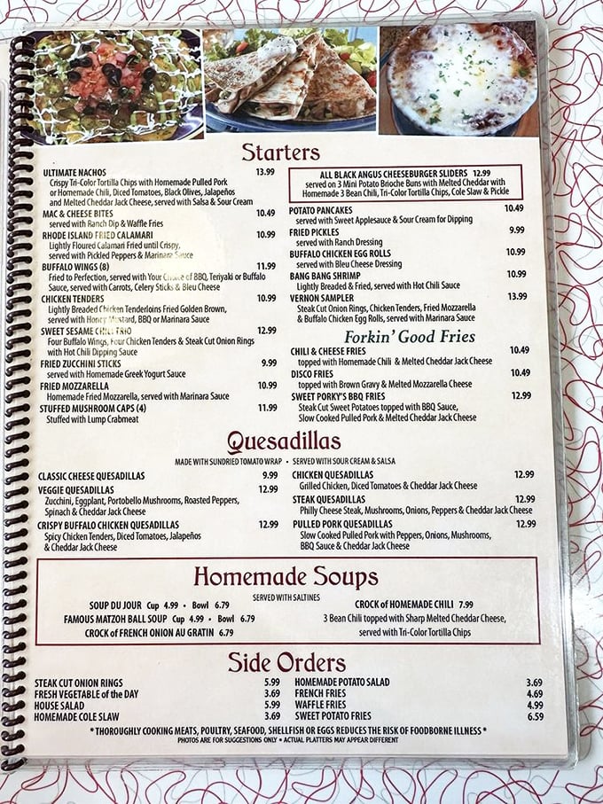 The menu at Vernon Diner isn't just extensive—it's practically a novel with chapters dedicated to every comfort food craving imaginable.