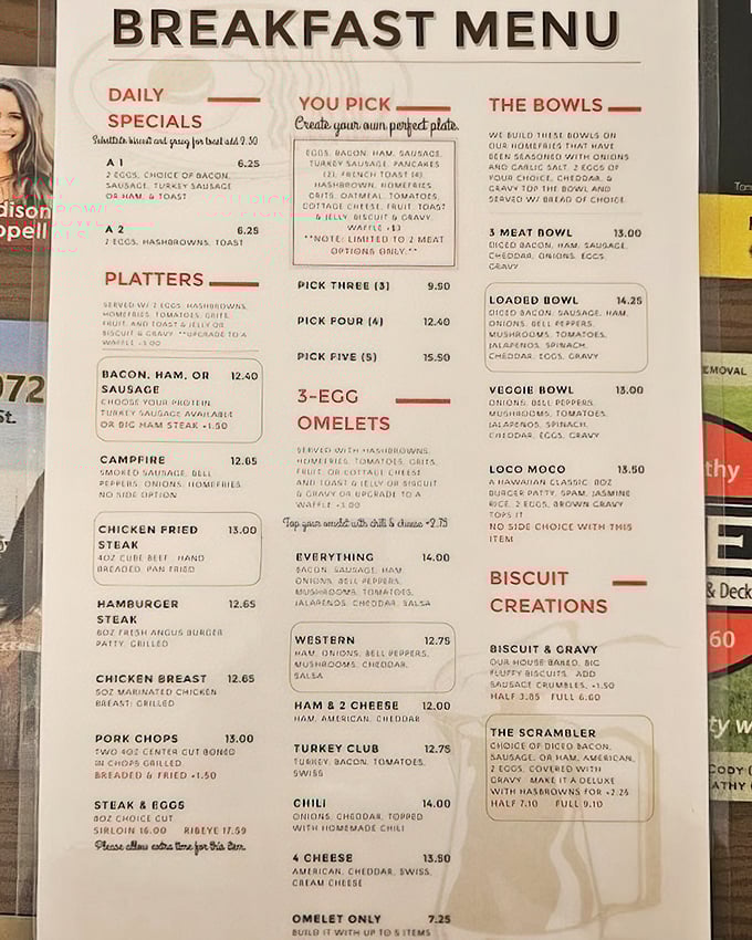 This menu isn't just a list of food – it's a roadmap to happiness. The "Loaded Bowl" isn't just a meal, it's a commitment.