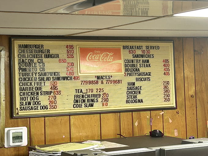 That vintage menu board is a work of art—a testament to an era when restaurants knew exactly what they did well and stuck to it.