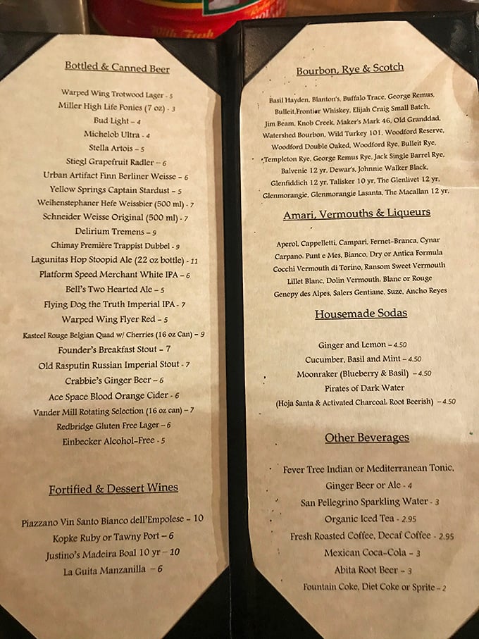 The drink menu reads like a love letter to libation enthusiasts—from craft beers to housemade sodas that make designated drivers feel like VIPs.