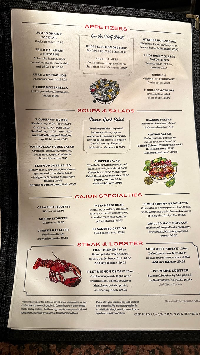 This menu isn't just a list—it's a passport to the Gulf Coast. Each description promises flavors that'll make you want to hug the chef.