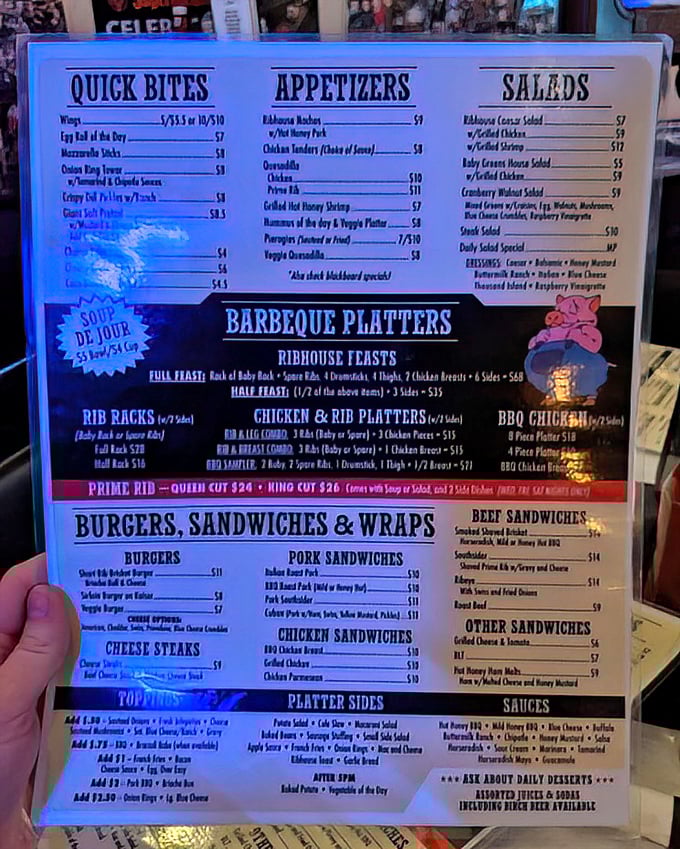 This menu reads like a love letter to carnivores, with plot twists involving honey and mysterious daily hummus.