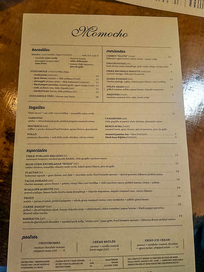 The menu reads like a love letter to Mexican cuisine—traditional foundations with modern twists that'll have you plotting return visits before dessert arrives.
