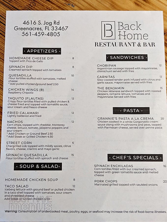 This menu reads like a love letter to everything delicious – from Grannie's pasta to those legendary wings.