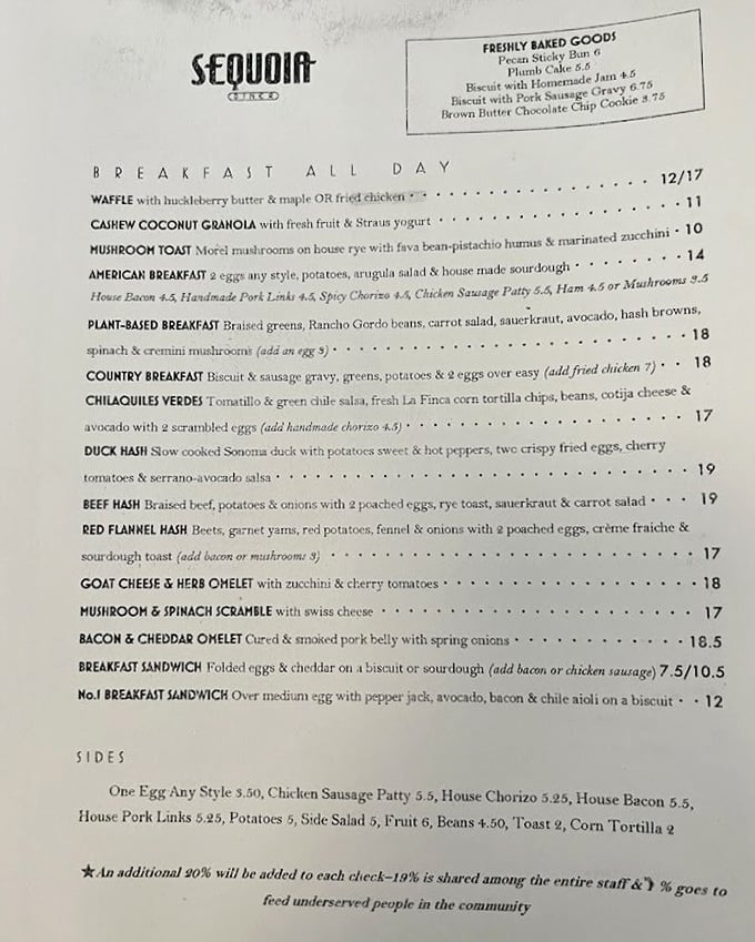 This menu reads like a love letter to breakfast, with plot twists involving duck hash and morel mushrooms.