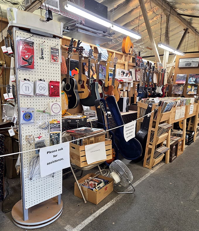 The musician's corner – where future garage bands are born and spouses develop mysterious hearing problems on Friday afternoons.