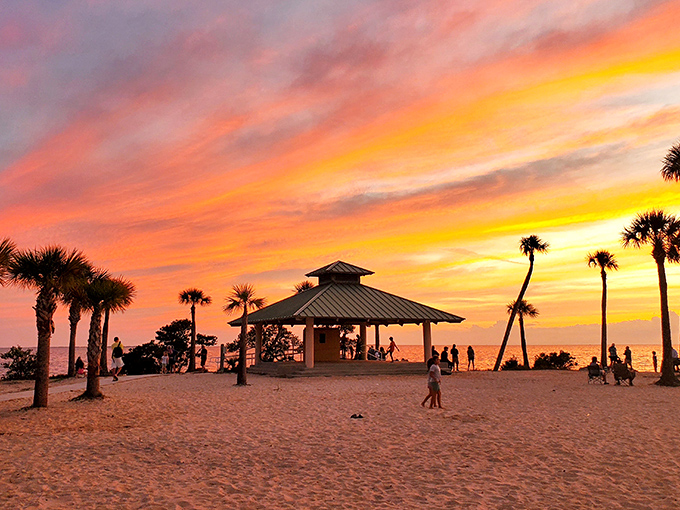 This pavilion has witnessed more sunsets than a Jimmy Buffett song collection – and each one's a showstopper.