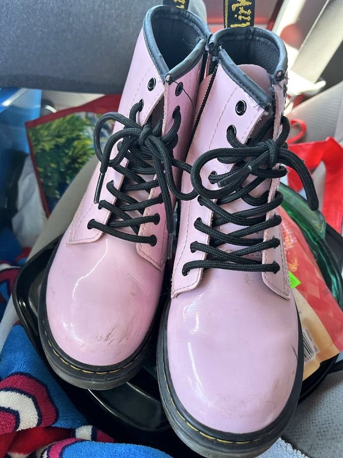 These pink Doc Martens are waiting for their second act—barely worn but full of personality and ready for new adventures.
