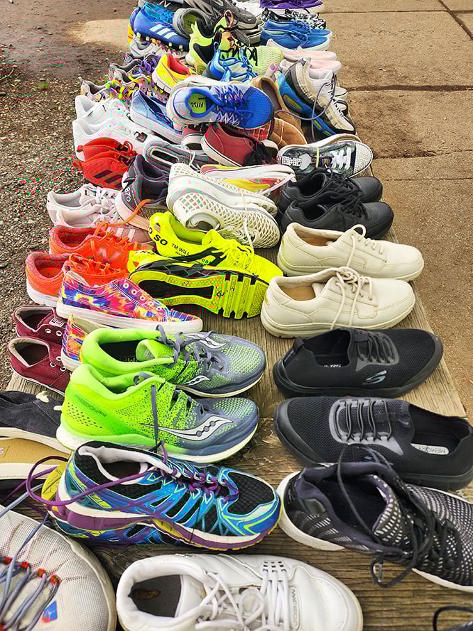 Sneaker heaven for footwear fanatics. From neon running shoes to classic white kicks, these soles are just waiting for their next adventure.