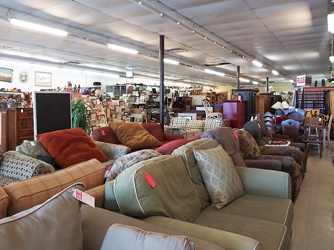 The sofa section resembles a living room convention, where each comfortable contender has stories to tell and new memories to make in your home.