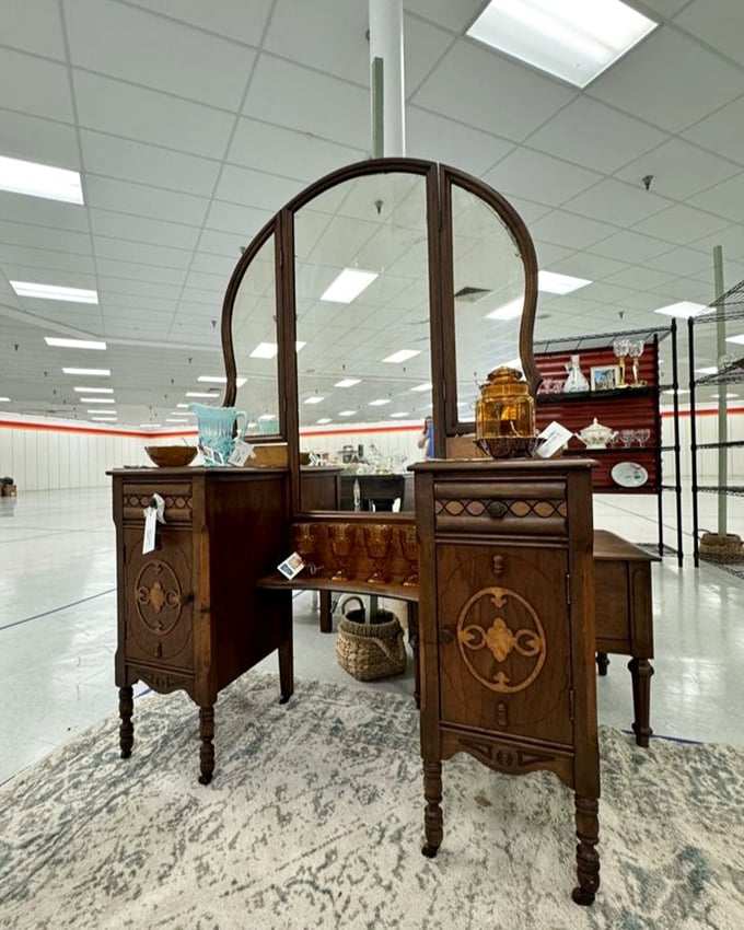 This isn't just a vanity – it's a time machine to when furniture was crafted with intention and built to outlast trends.
