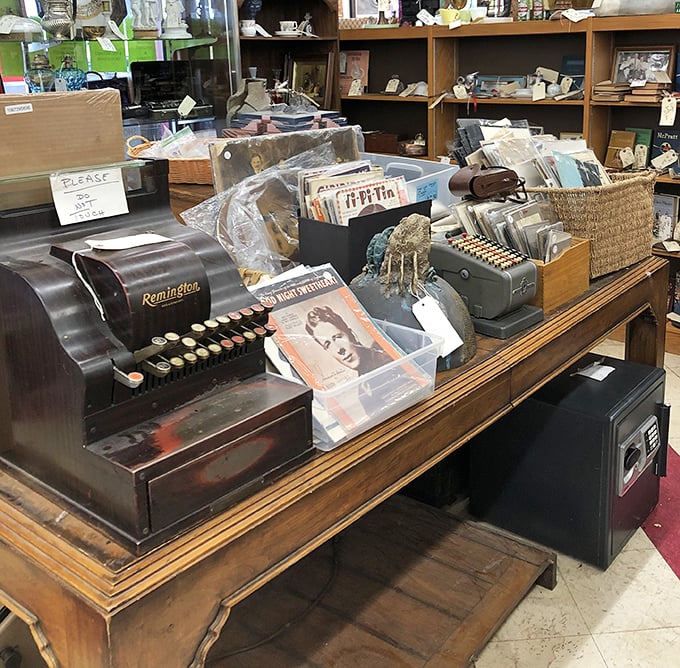 Vintage typewriters and memorabilia that would make any collector's heart skip a beat. Each item whispers stories from decades past, just waiting for someone to listen.