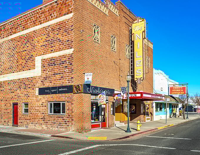 The Niles Hotel anchors Alturas' main street – a reminder that some places still value history over high-rises.