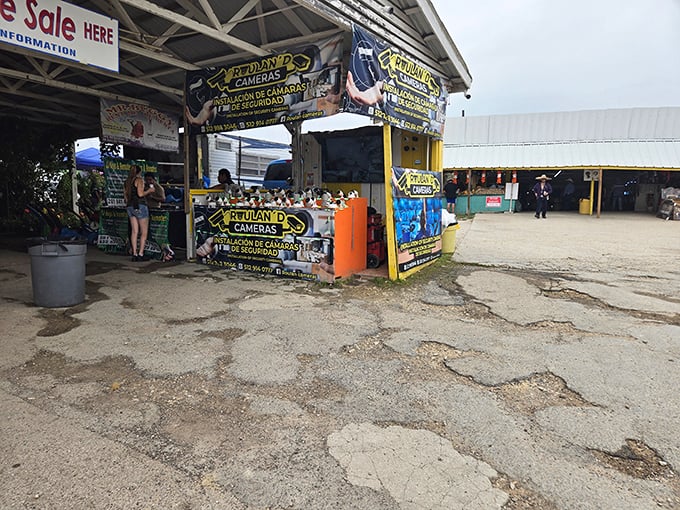 Those bilingual signs tell the real story—this is where cultures meet over great deals and cold drinks.