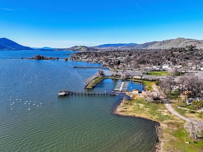 Clear Lake stretches out like nature's welcome mat, inviting retirees to fish, boat, or simply watch the sunset.