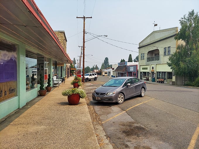 Etna's main street offers shade and small-town magic that money simply cannot buy anywhere.