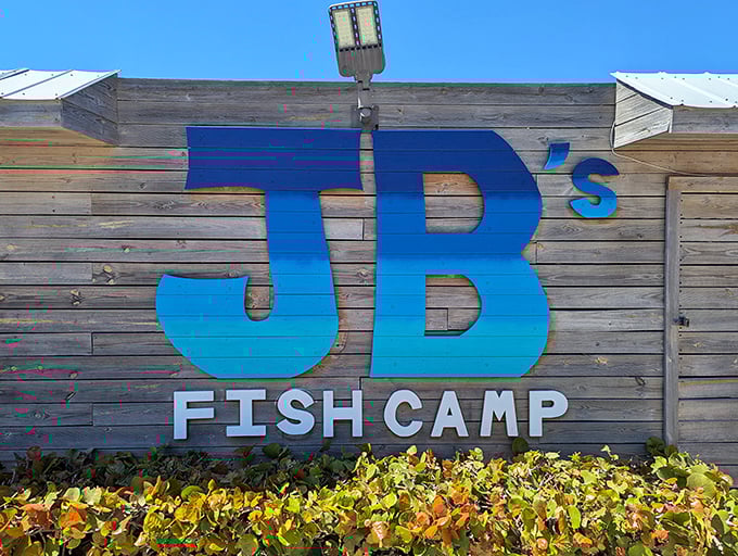JB's wooden sign might as well say "Abandon diet, all ye who enter here" – this fish camp means serious seafood business.