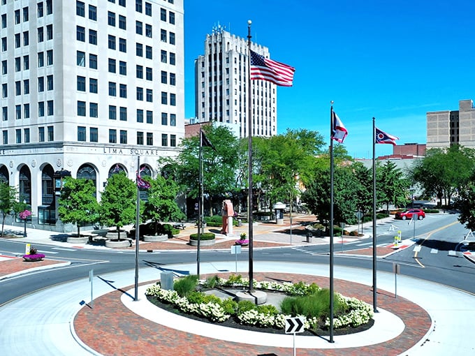Lima's downtown square showcases the kind of civic pride that makes American small towns truly special.