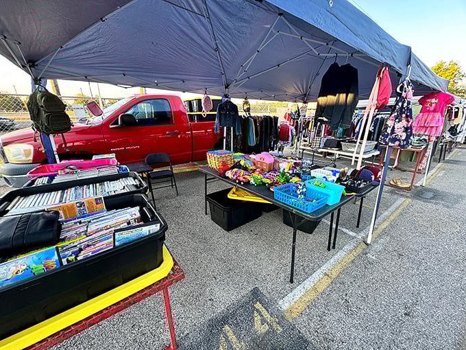 Mission Open Air Market's outdoor stalls shimmer in the sunlight. One person's castoffs become another's perfect find in this bargain hunter's paradise.