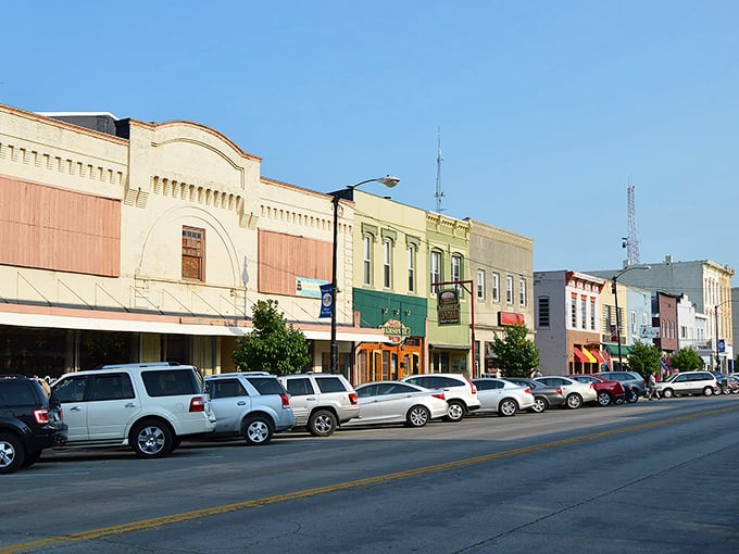 Port Clinton's colorful downtown storefronts line up like a cheerful parade celebrating lakeside living and small-town charm.