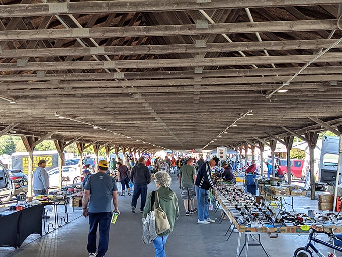 This covered pavilion proves that the best deals often hide under the most unassuming wooden roofs.