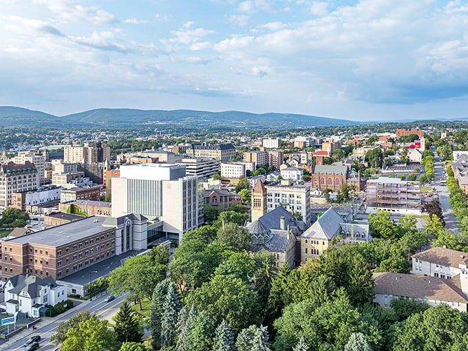 Scranton's rolling hills embrace the city like a grandmother's arms, protective and eternally welcoming to all.