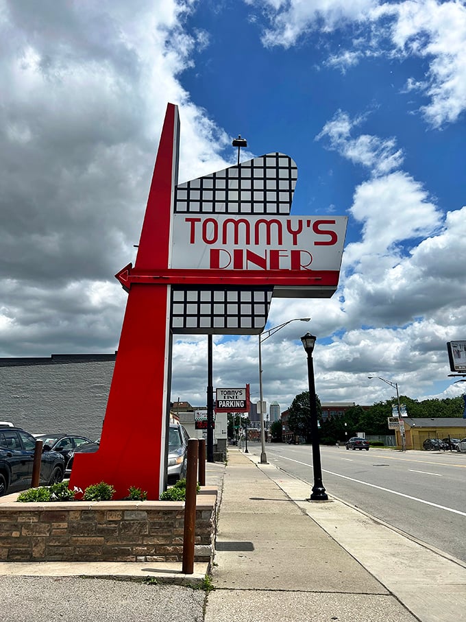 That towering red sign isn't just advertising; it's a beacon calling all comfort food lovers home.