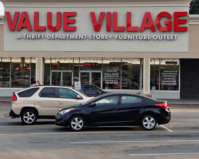 Value Village's clean storefront hints at the organized shopping adventure waiting just beyond those doors.