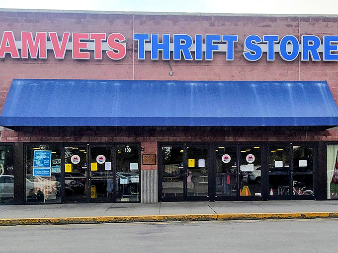 The classic brick facade hints at the treasure trove of deals waiting inside.