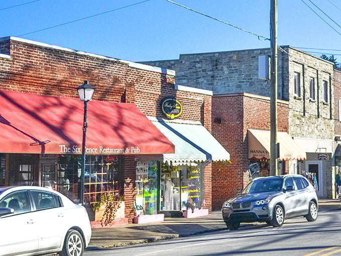 Classic mountain architecture lines these streets like old friends gathering for a perfect reunion.