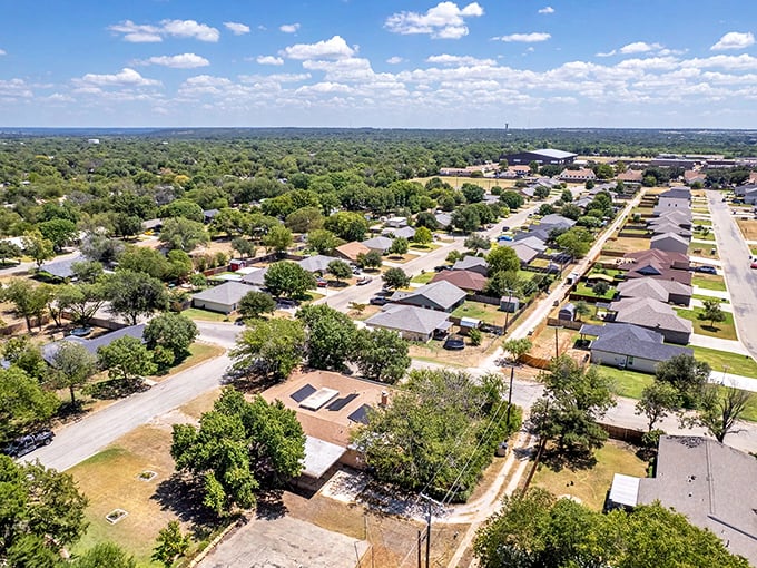 From above, you can see how this town balances residential charm with convenient access to everything.