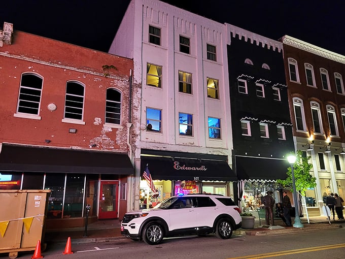 When the sun sets, this little steakhouse glows like a beacon for hungry locals.