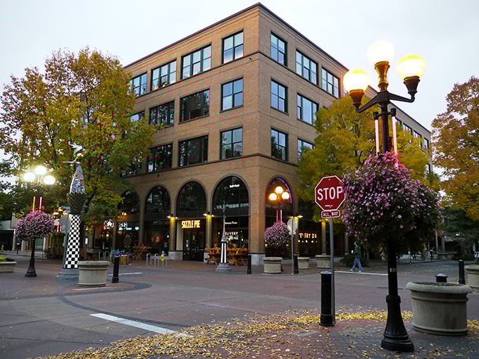 The kind of street where you might actually know your neighbors and the barista remembers your order—Hood River's downtown charm.