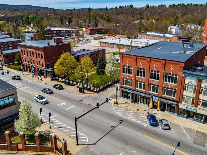 The stately brick buildings of Franklin's commercial district stand as testaments to the town's industrial past and affordable present.