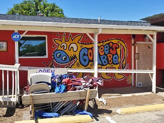 That cheerful cartoon pig knows something you don't - the incredible flavors waiting just beyond those doors.