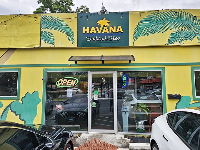 Palm trees painted on bright walls promise Caribbean flavors inside. Havana Sandwich Shop delivers a Cuban getaway between two slices.