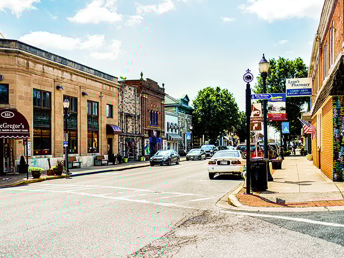 The colorful storefronts and tree-lined streets of Havre de Grace create a perfect setting for leisurely afternoon strolls.