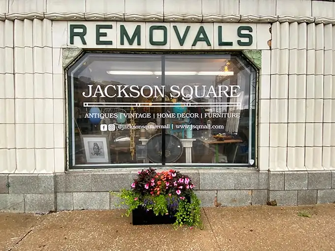 Window shopping takes on new meaning at Jackson Square, where even the storefront feels like a carefully curated exhibit.