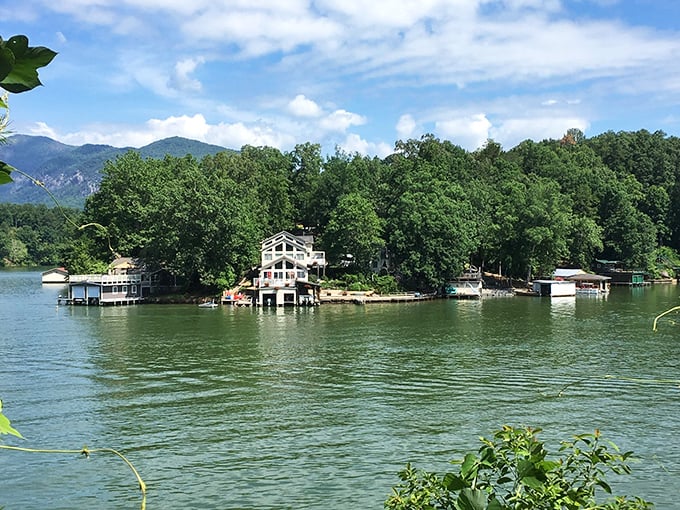 Lake Lure Lakefront Home: Waterfront living that makes you wonder if you chose the wrong career path. Anyone need a house-sitter?