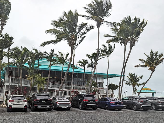 That thatched roof isn't just charming – it's the universal signal for "kick off your shoes and prepare for seafood bliss."