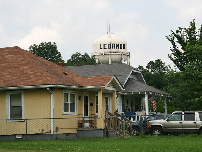 That water tower says it all - Lebanon, Missouri stands proud against the sky, watching over its peaceful neighborhoods below.